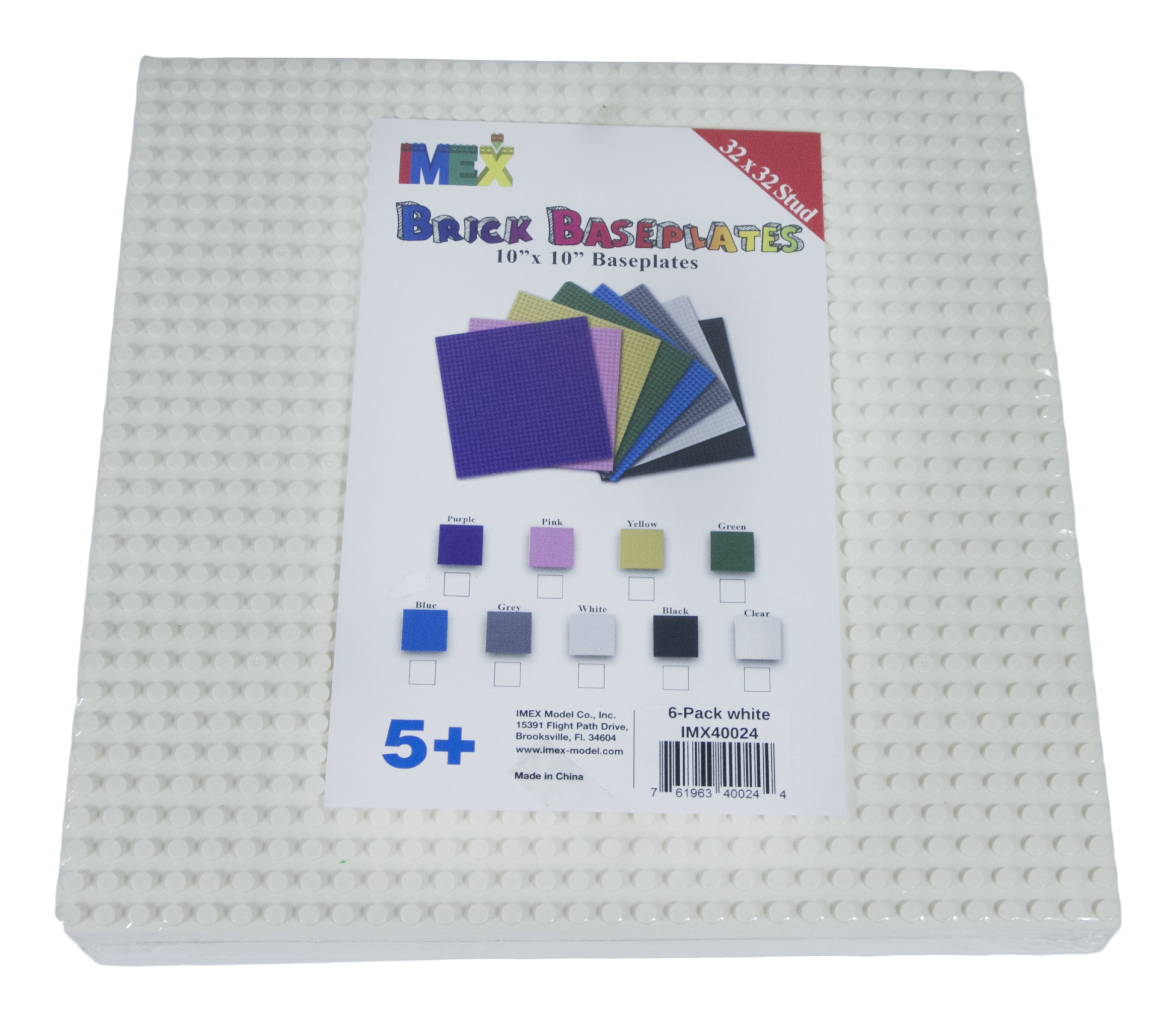 6 Pack White 32x32 Stud Baseplates - Walmart.com