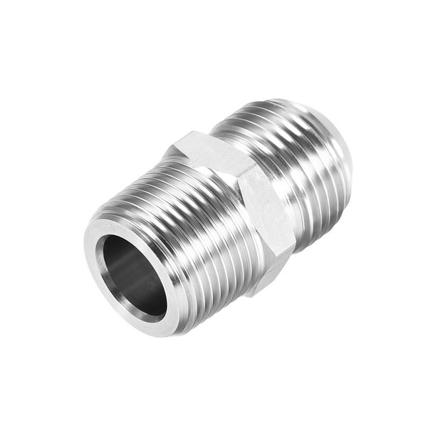 Hex Nipple, 3/4 NPT x 1-1/16-12UNF 304 Stainless Steel Pipe Tube ...