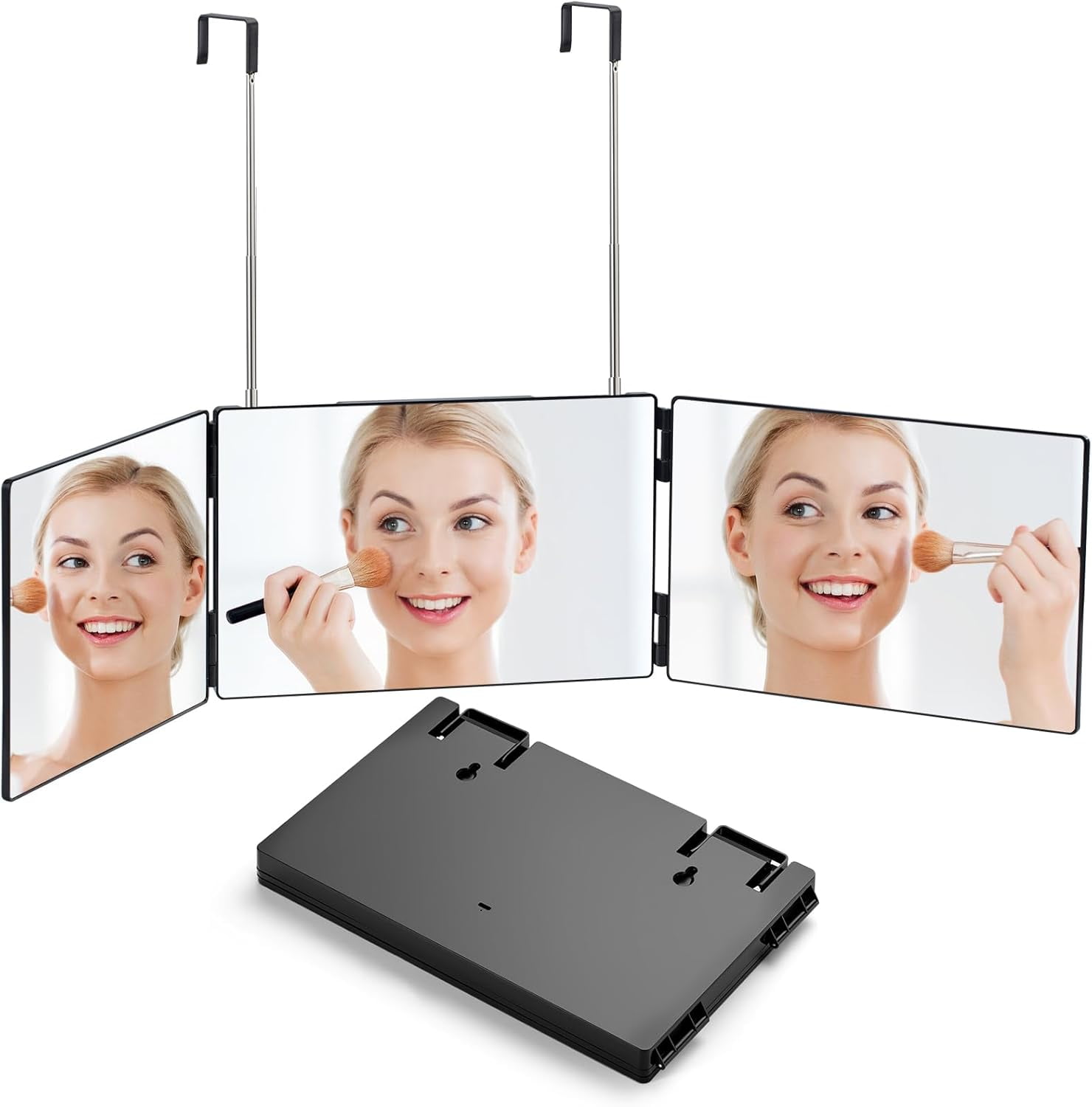 Tri-Fold Makeup Mirrors, 3 Way Mirror for Hair Cutting, 360° Viewing ...