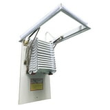 INTBUYING Hidden Telescopic Folding Ladder White 10.5ft/13Steps Carbon ...