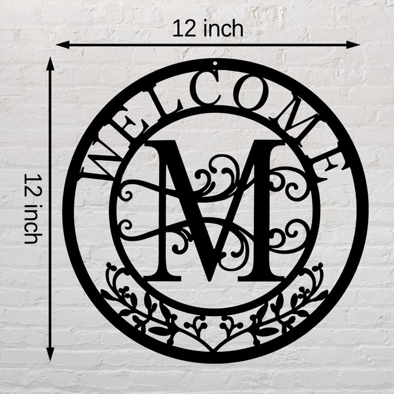 Custom Signs Outdoor Metal Metal Initial Welcome Sign Metal Monogrammed ...