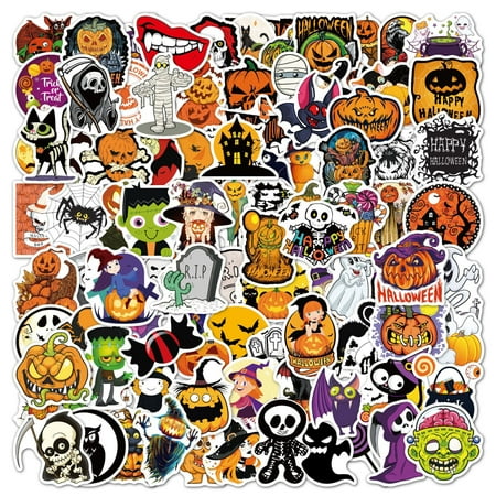 JOYWEI 100 Pcs Sticker Halloween Decals Stickers Surprise Bulk Weird ...