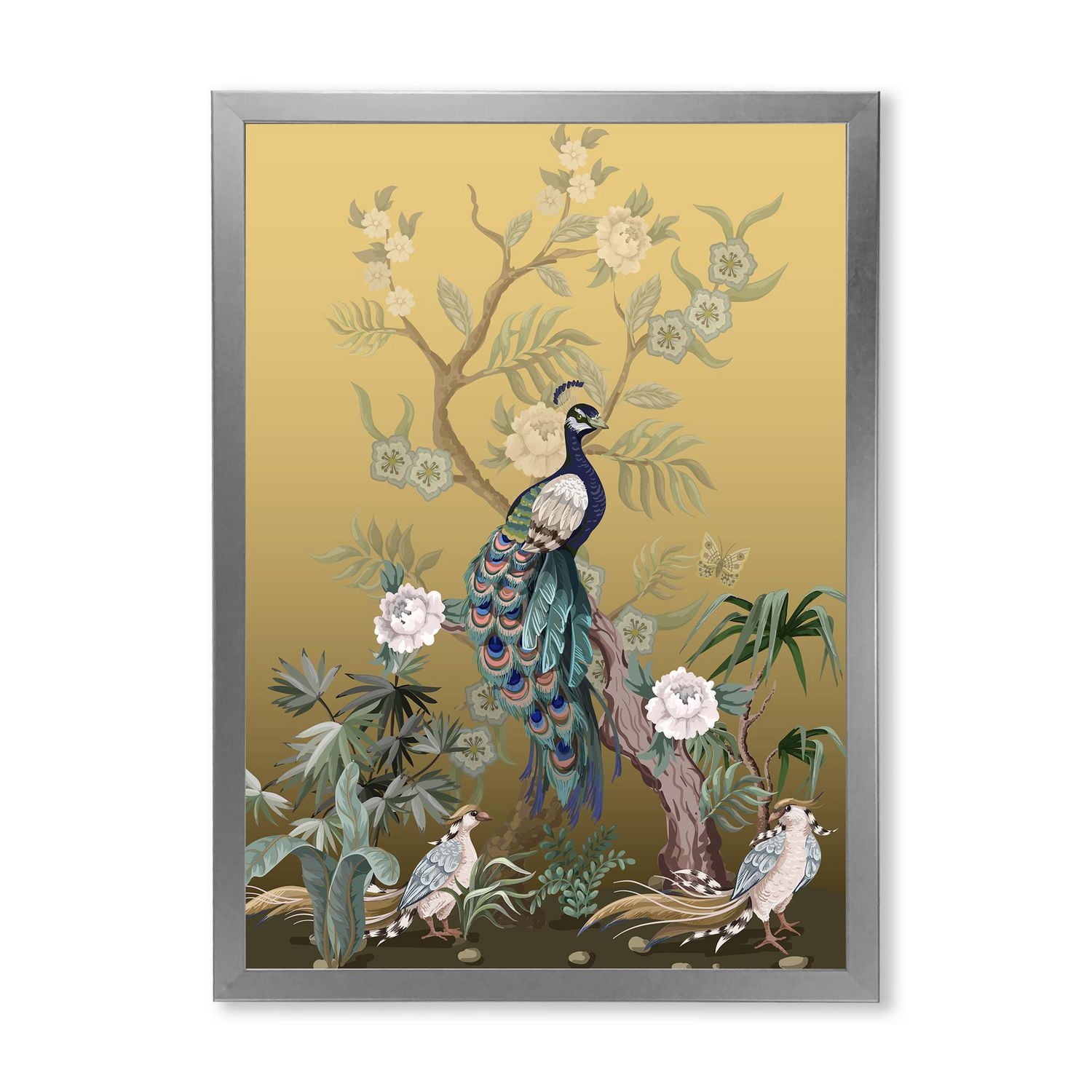 Click here for Designart Chinoiserie With Birds And Peonies Vi Fr... prices