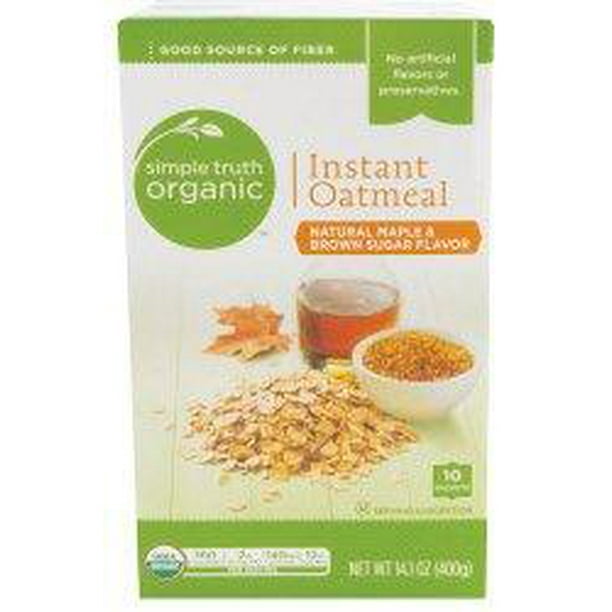 Simple Truth Organic Instant Oatmeal Maple & Brown Sugar Flavored ...