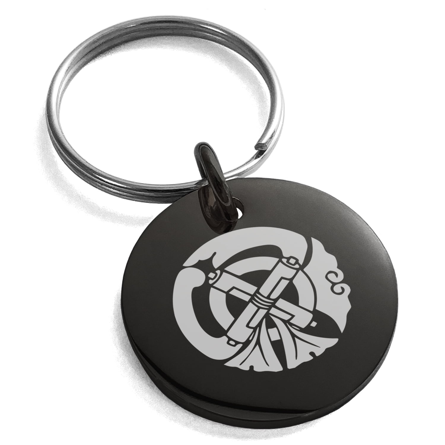 Stainless Steel Tachibana Samurai Crest Engraved Small Medallion Circle ...