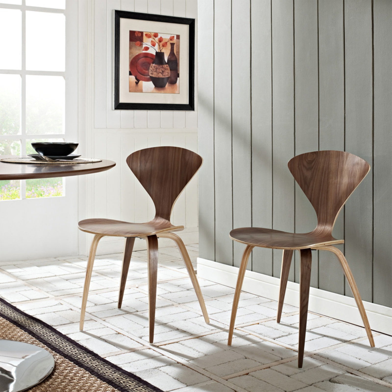 Modway Vortex Stackable Dining Side Chair in Dark Walnut - Walmart.com