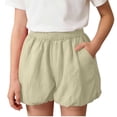 Abomasnow Girls Bubble Shorts Elastic High Waist Summer Casual Athletic ...