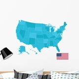 United States Map America Wall Mural by Wallmonkeys Peel and Stick ...