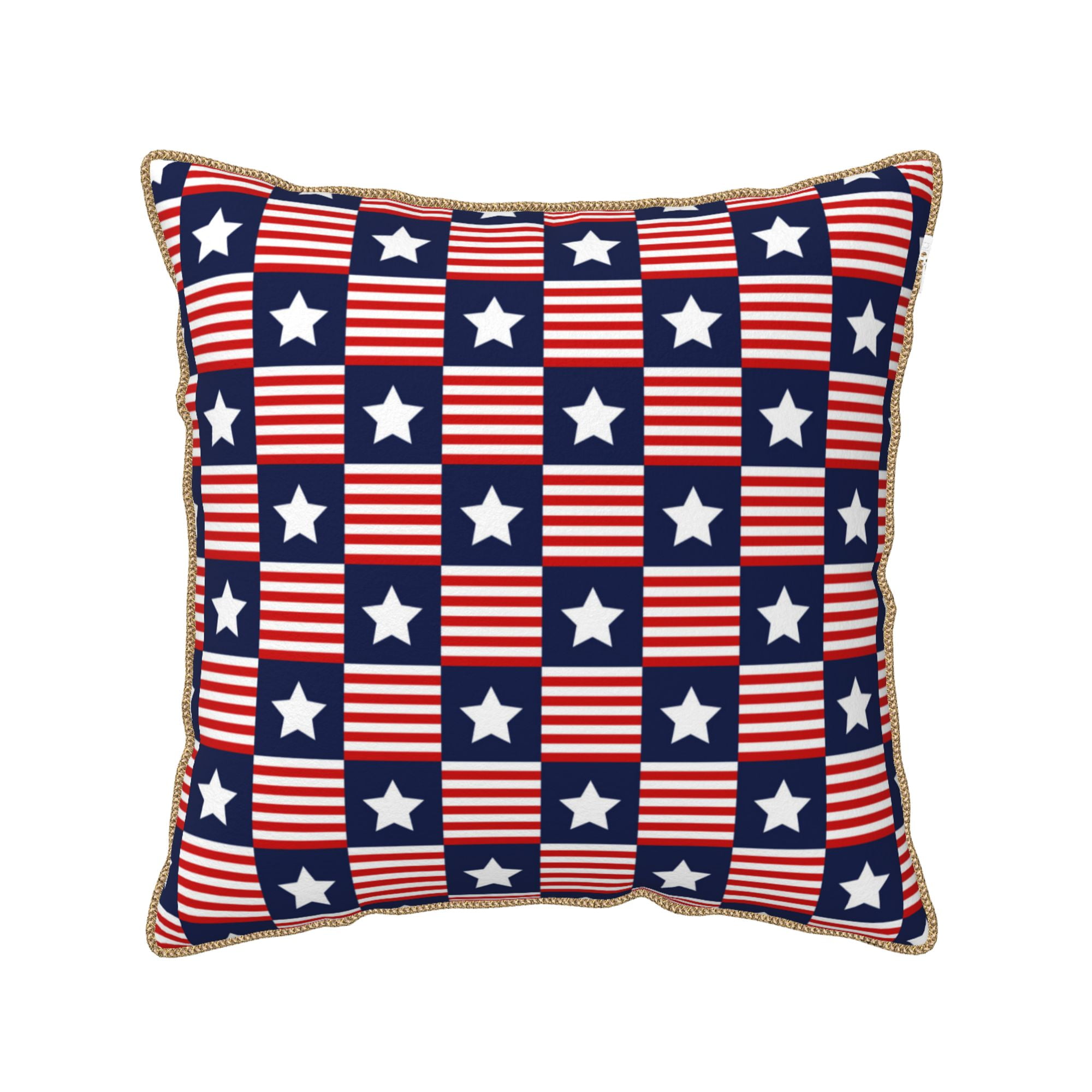 ZNDUO Abstract Blue Red White Stars Flag Throw Pillows, Throw Pillows ...