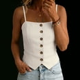 Ashirexll Sleeveless Tops for Women Back Camisole Collar Button Up ...