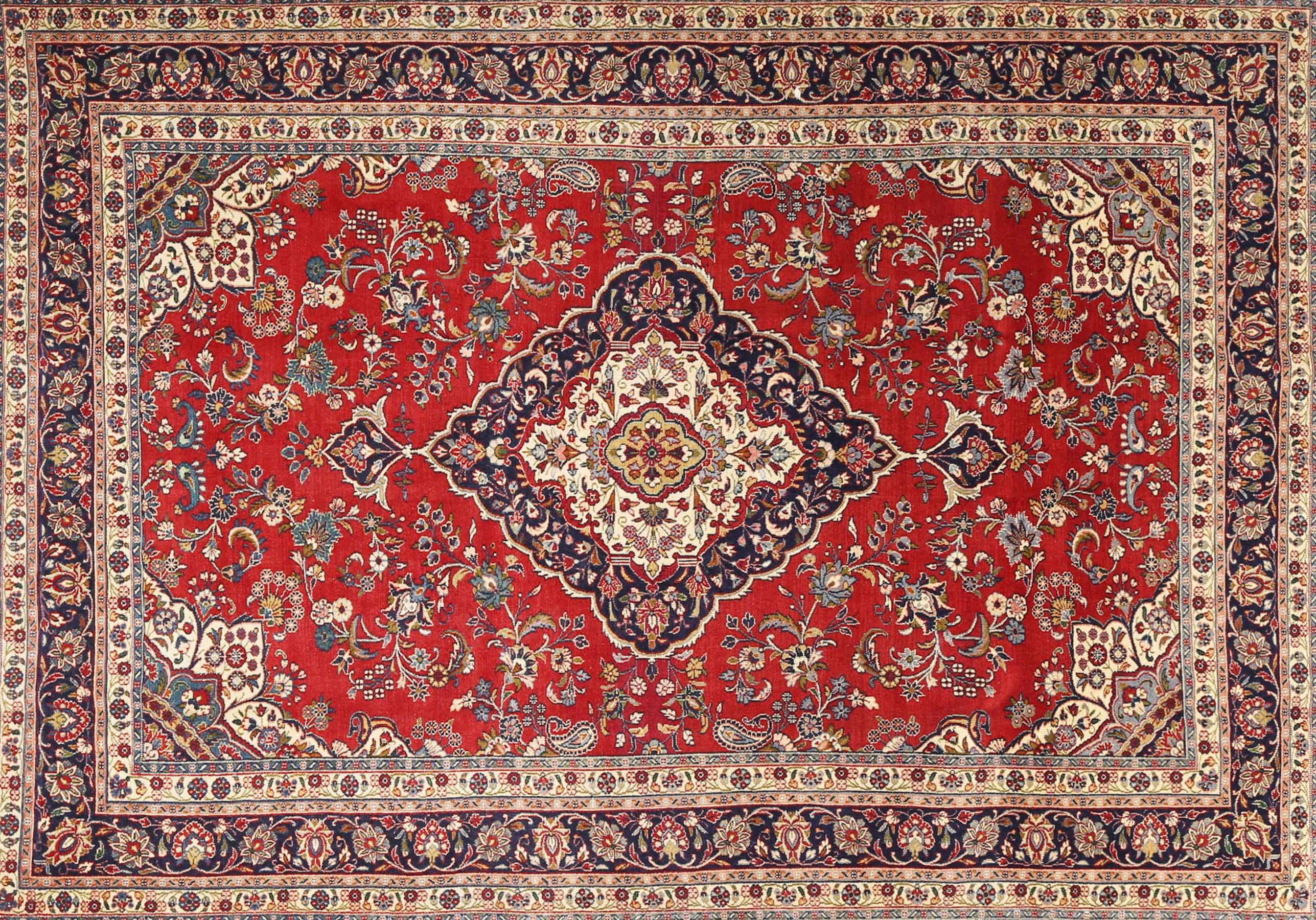 Ahgly Company Machine Washable Indoor Rectangle Traditional Tomato Red ...