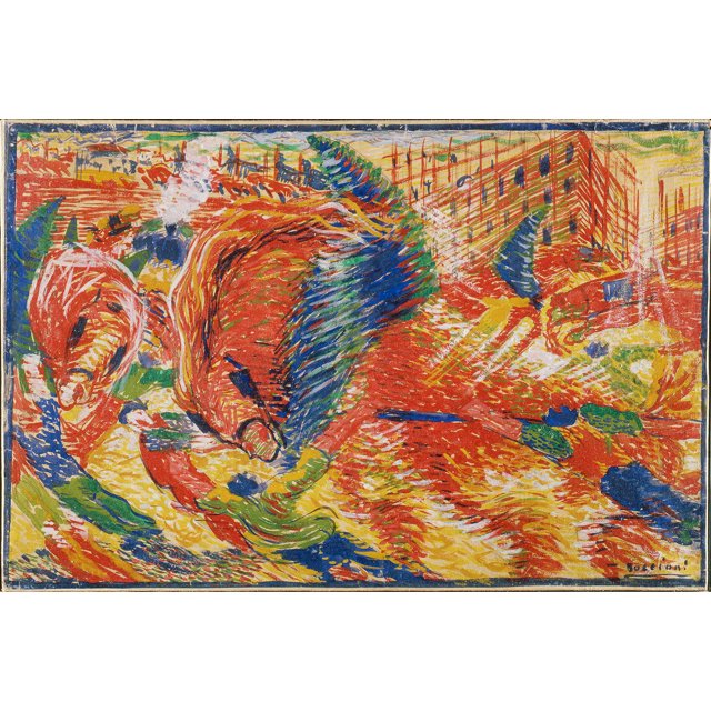 24x36 gallery poster, Umberto Boccioni, sketch of The City Rises (1910 ...