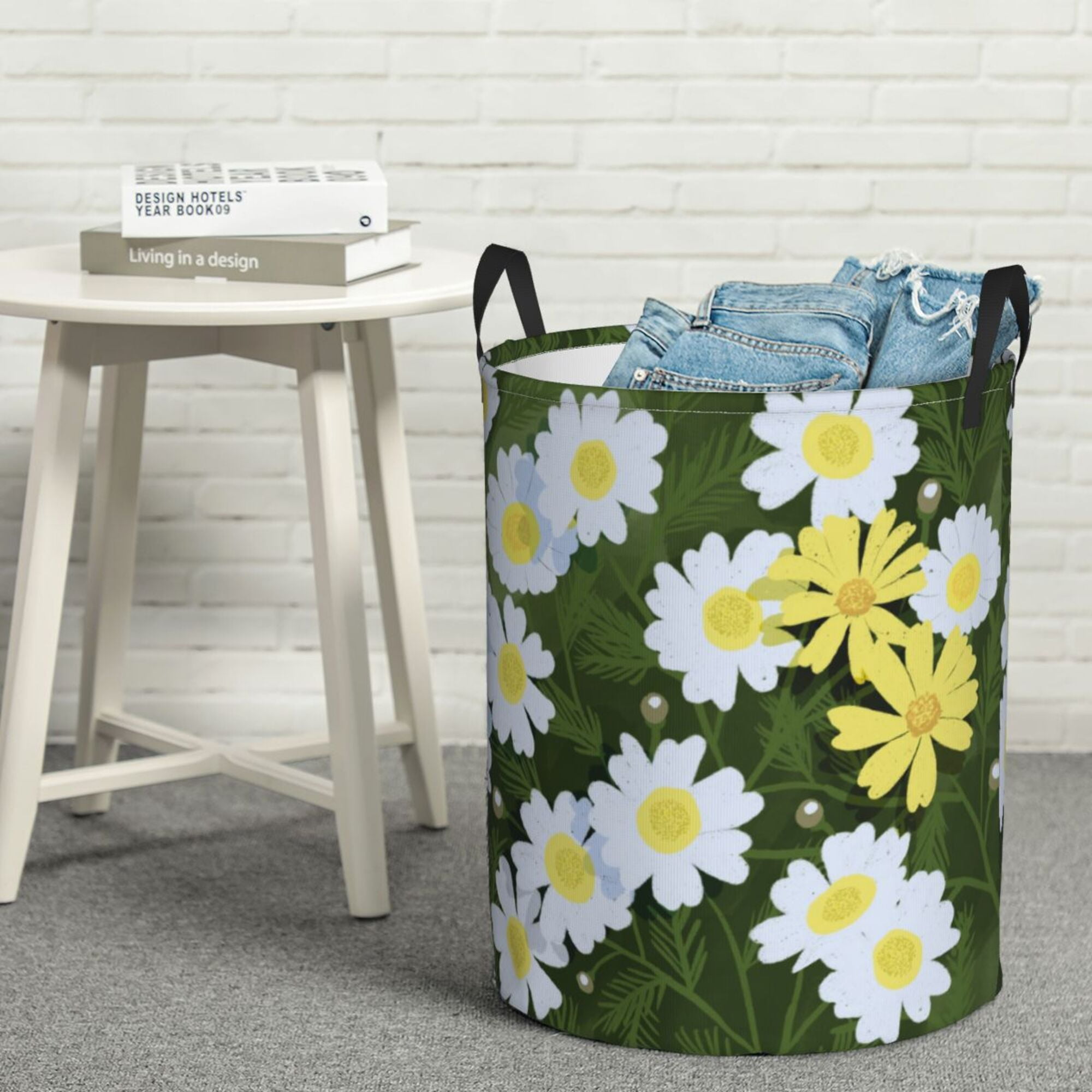 YFYANG Waterproof Laundry Hamper, Little Daisy Pattern Laundry Basket ...