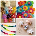 1000Pcs 10 Colors Flat Round Felt Fabric for Kids DIY Crafts Sewing ...
