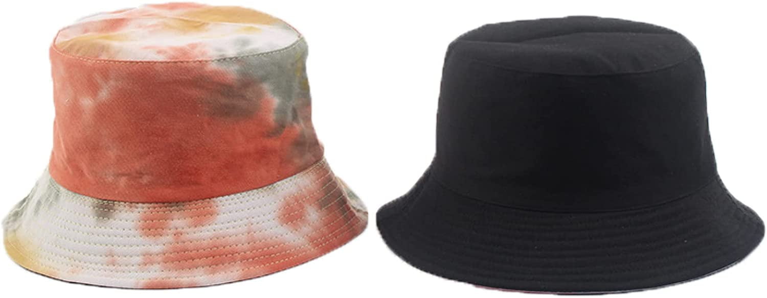 CoCopeaunts Double Side Bucket Hat Tie Dye Black Lightweight Outdoor ...