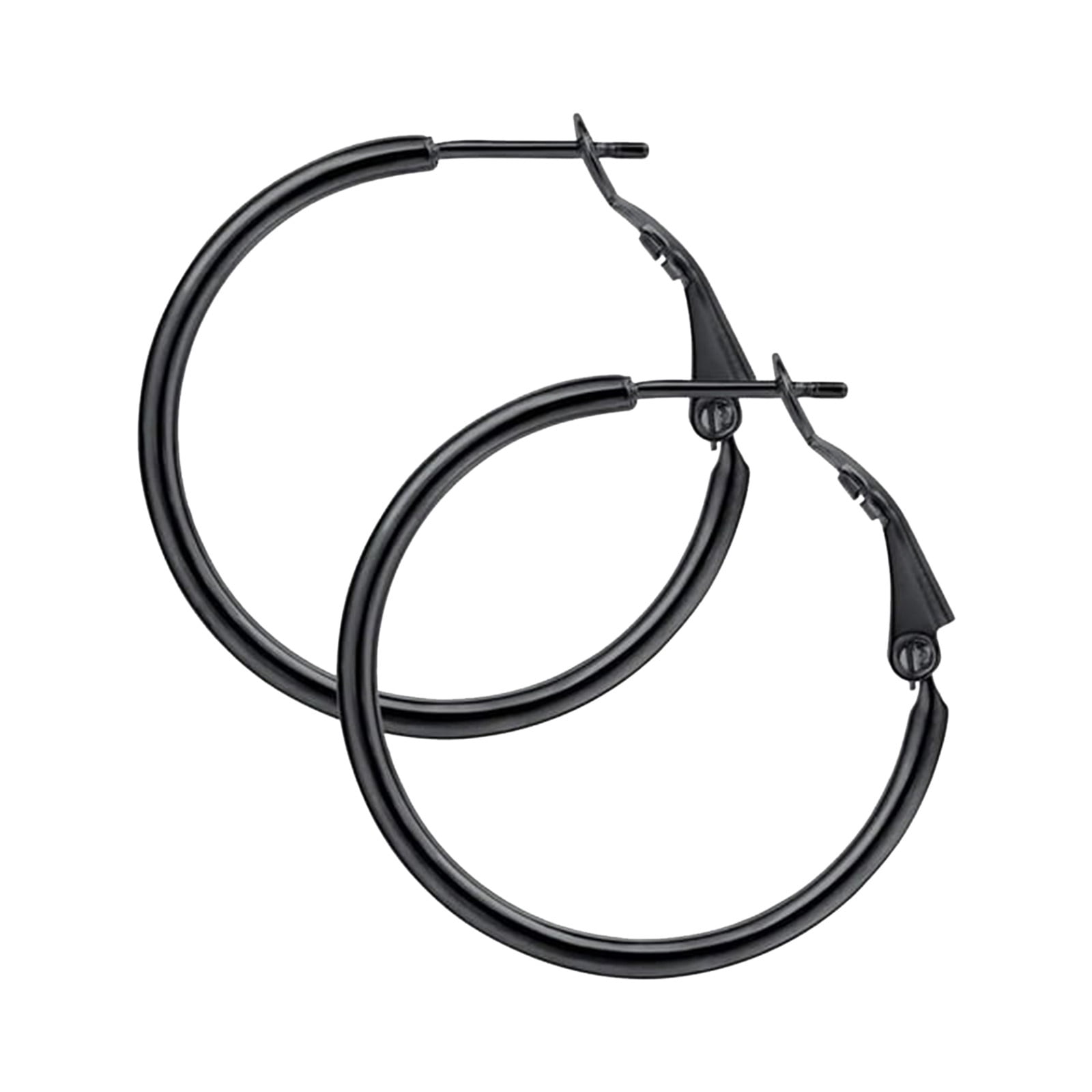 Click here for Riforla Black Huggie Hoop Earrings For Women Back... prices