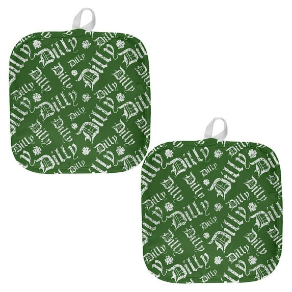 Dilly Dilly Old English Pattern All Over Pot Holder (Set of 2 ...
