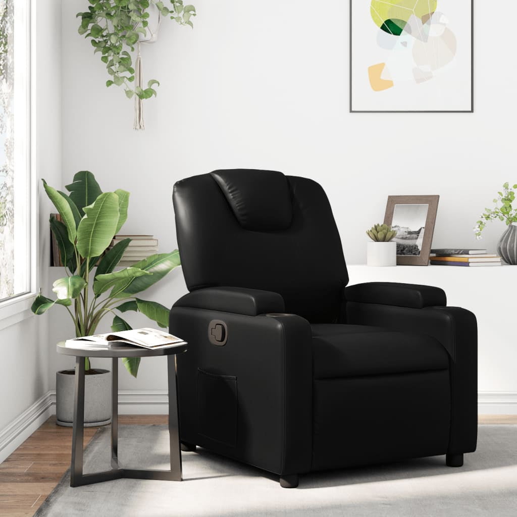 Click here for Vidaxl Recliner Chair Black Faux Leather Comme Spé... prices