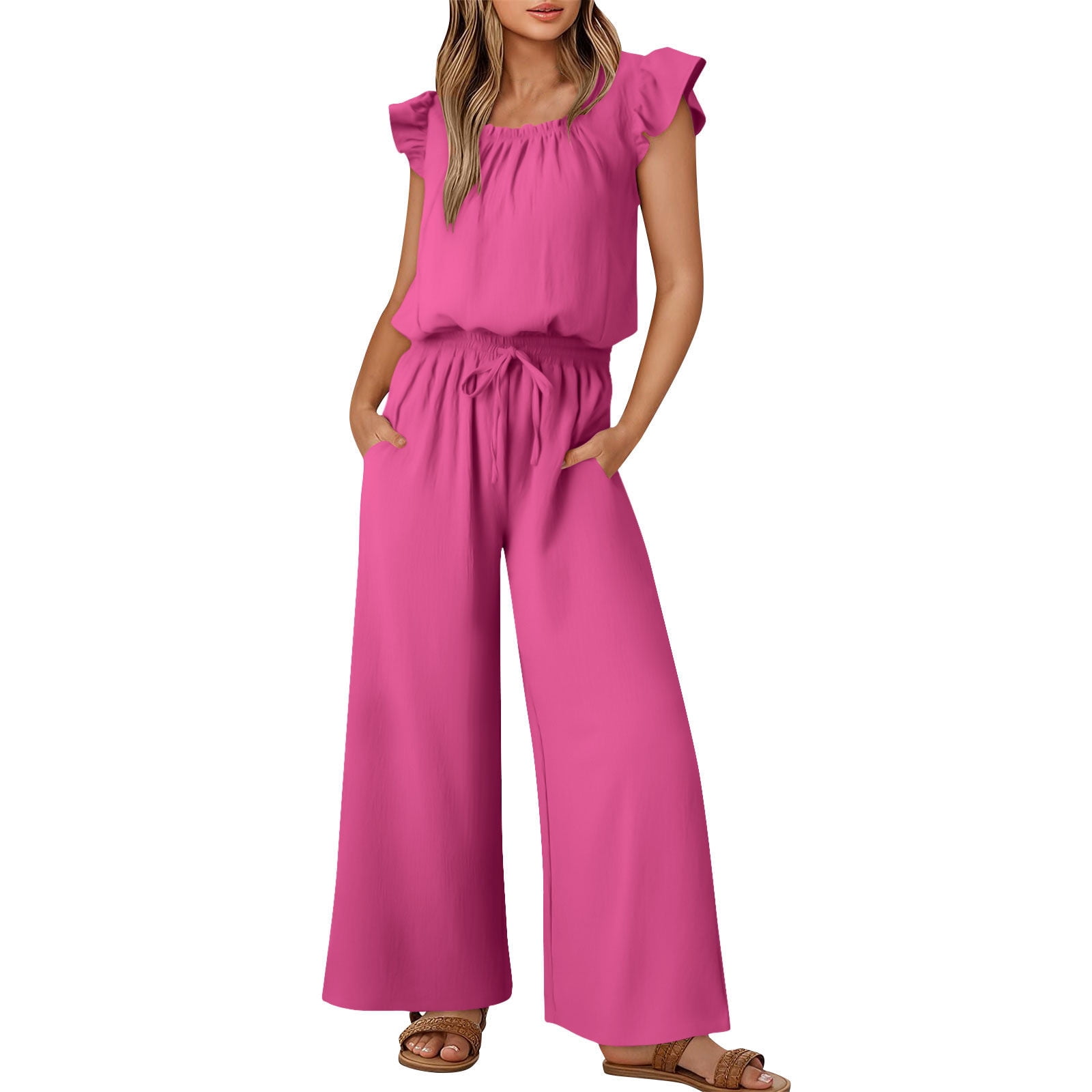 Click here for Wyongtao Womens Jumpsuits Summer Ruffle Sleeve Rom... prices