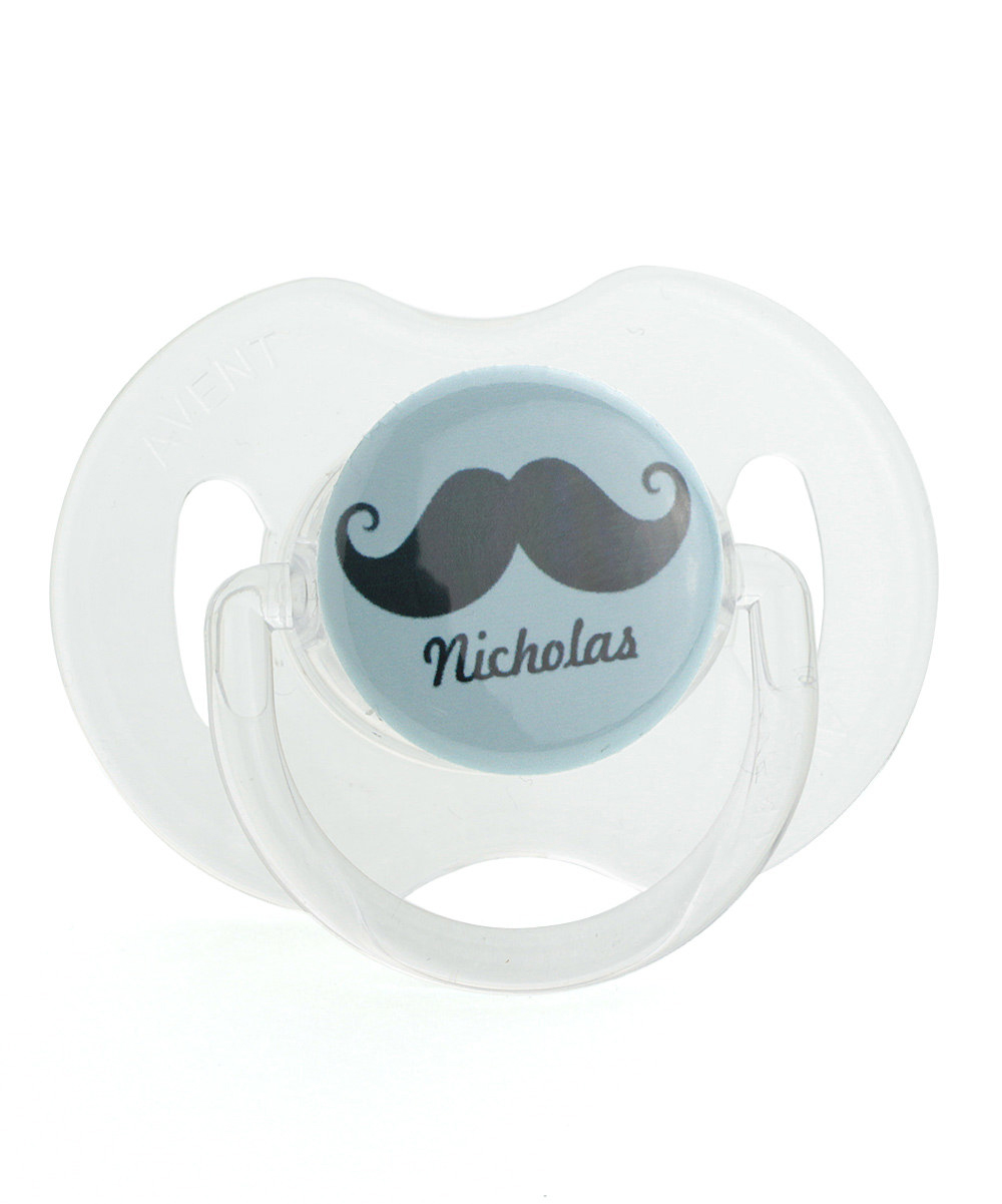 Personalized Name Blue Mustache Pacifier - Walmart.com