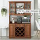 Living Skog 73 in. Pantry Kitchen Storage Cabinet Wine Buffet MDF Brown ...