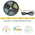 Clearhill 5V 8mm Width USB COB LED Strip Lights with Remote Dimmable ...