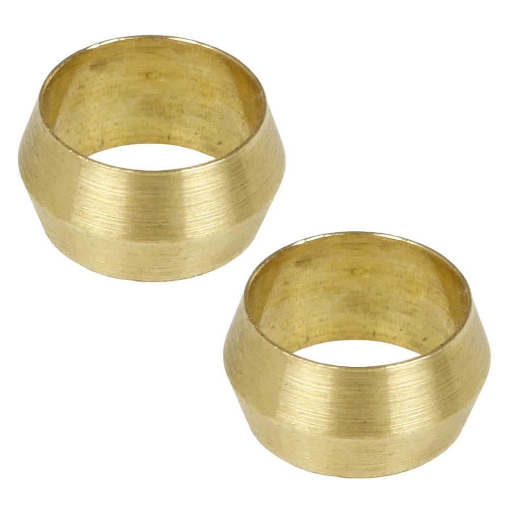 2 Pack 3/8" Compression Sleeve Solid Brass Ferrule for 3/8" Compression ...
