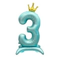 55-inch Standing Crown Blue Number Foil Balloons for Kids Birthday ...