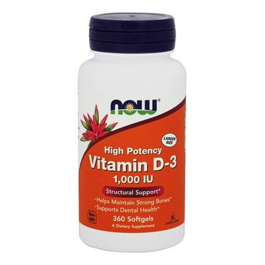 NOW Foods Vitamin D3 Highest Potency 10000 IU ,120 Softgels-2 Pack - Walmart.com