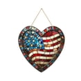7.87 Inch 2D Acrylic Patriotic Heart Wreath Hanging Pendant HD Printed ...