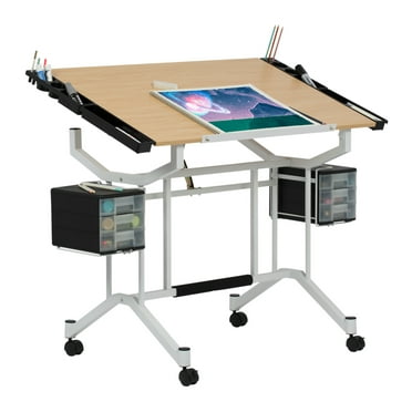 Studio Designs Graphix II White Split Top Crafting Table - Walmart.com