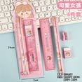 Cartoon Pencil Stationery Set - 5-Piece Student Gift with Eraser, Ruler ...