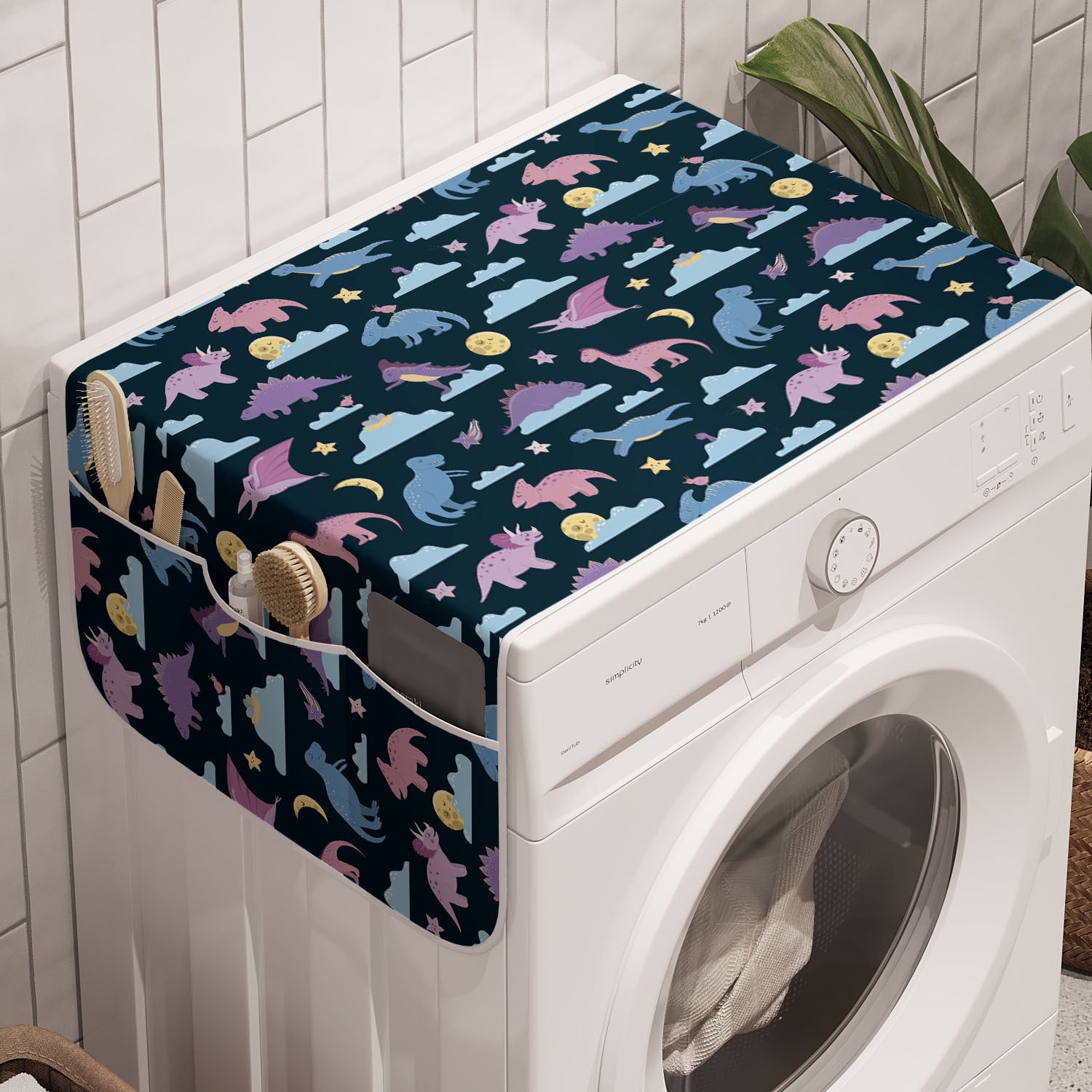 Nursery Washing Machine Organizer, Dino Cartoon Tyrannosaurus Dragons ...