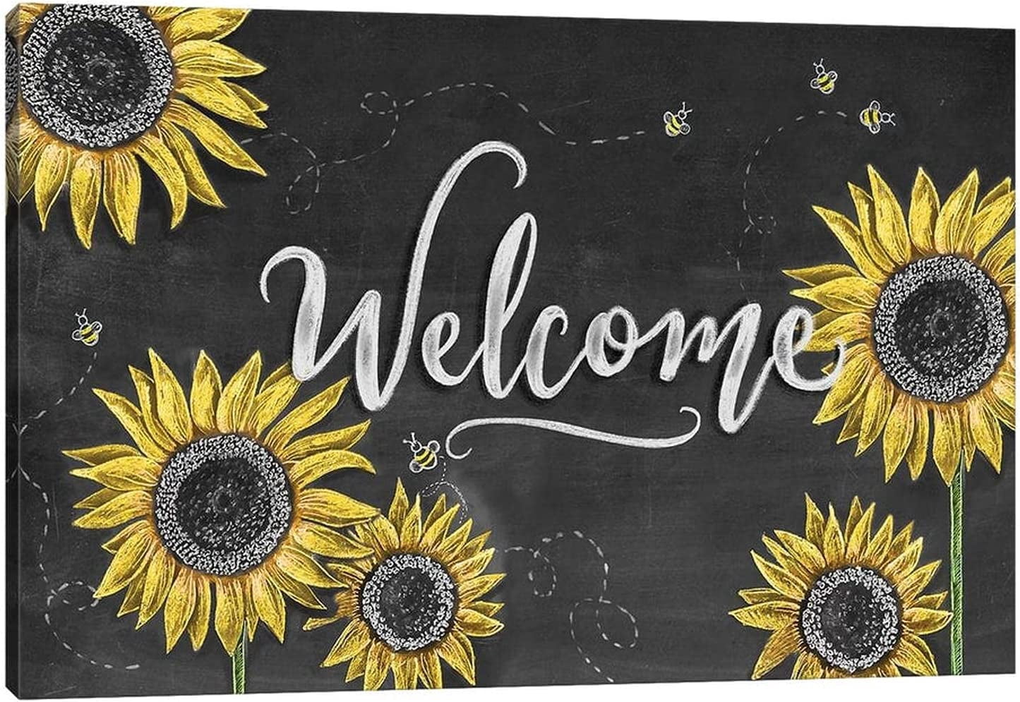 Sunflower Canvas Wall Art,Inspirational Quotes Welcome Prints Pictures ...