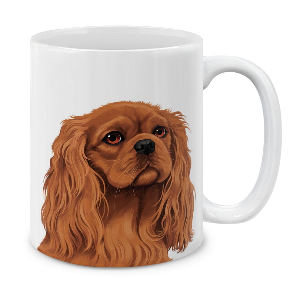 MUGBREW 11 Oz Ceramic Tea Cup Coffee Mug, Cute Ruby Cavalier King ...