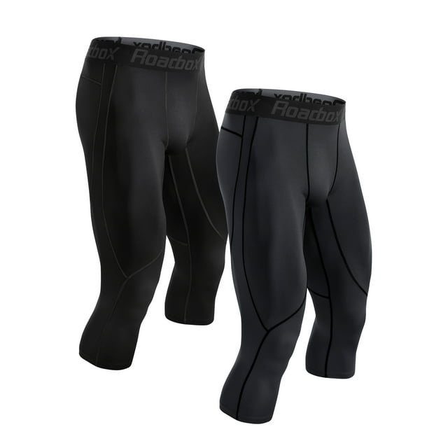 Roadbox 2 Pack Men's 3/4 One Leg Compression Pants - Basketball ...