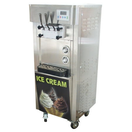 INTBUYING Commercial 3 Flavors Soft Ice Cream Cones Machine LCD Display ...