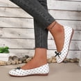oqasdz Womens Casual Shoes Polka Dot Print Flat Bottom Dressy Shoes ...