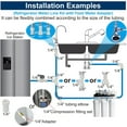 32.8ft 1/4" OD Refrigerator Water Line Kit with Feed Water Adapter ...
