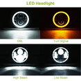 Pair 7inch Round Halo LED Headlights HI/LO For Chevy Chevelle 1971 1972 ...