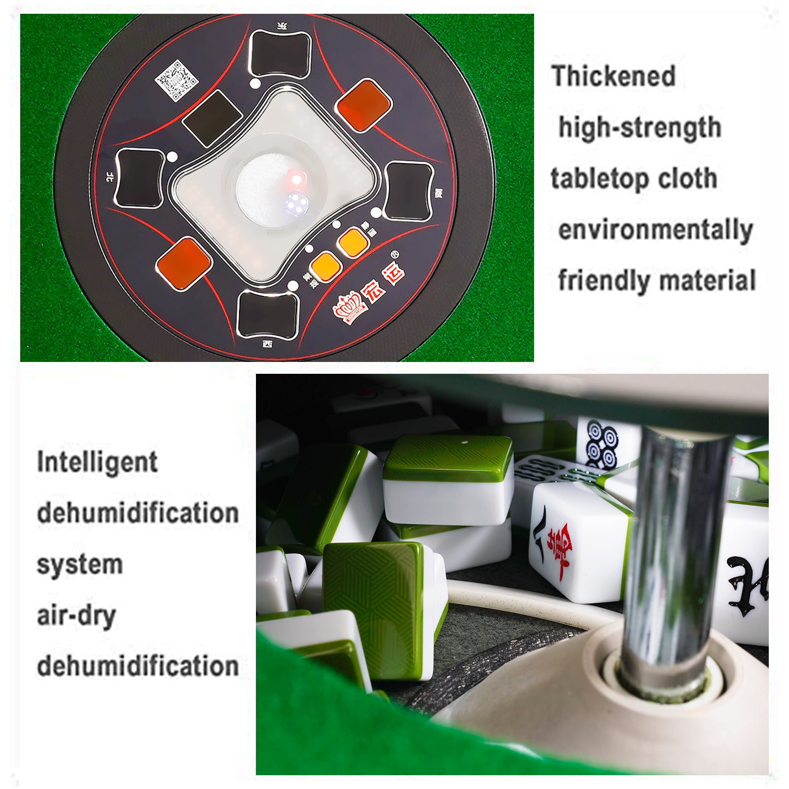 Buy 42mm Mahjong Ultra Thin Folding Automatic Mahjong Table with Wheels ...