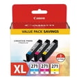 Canon Genuine CLI-271XL High-Yield Ink, 3-pack, Cyan/Magenta/Yellow ...