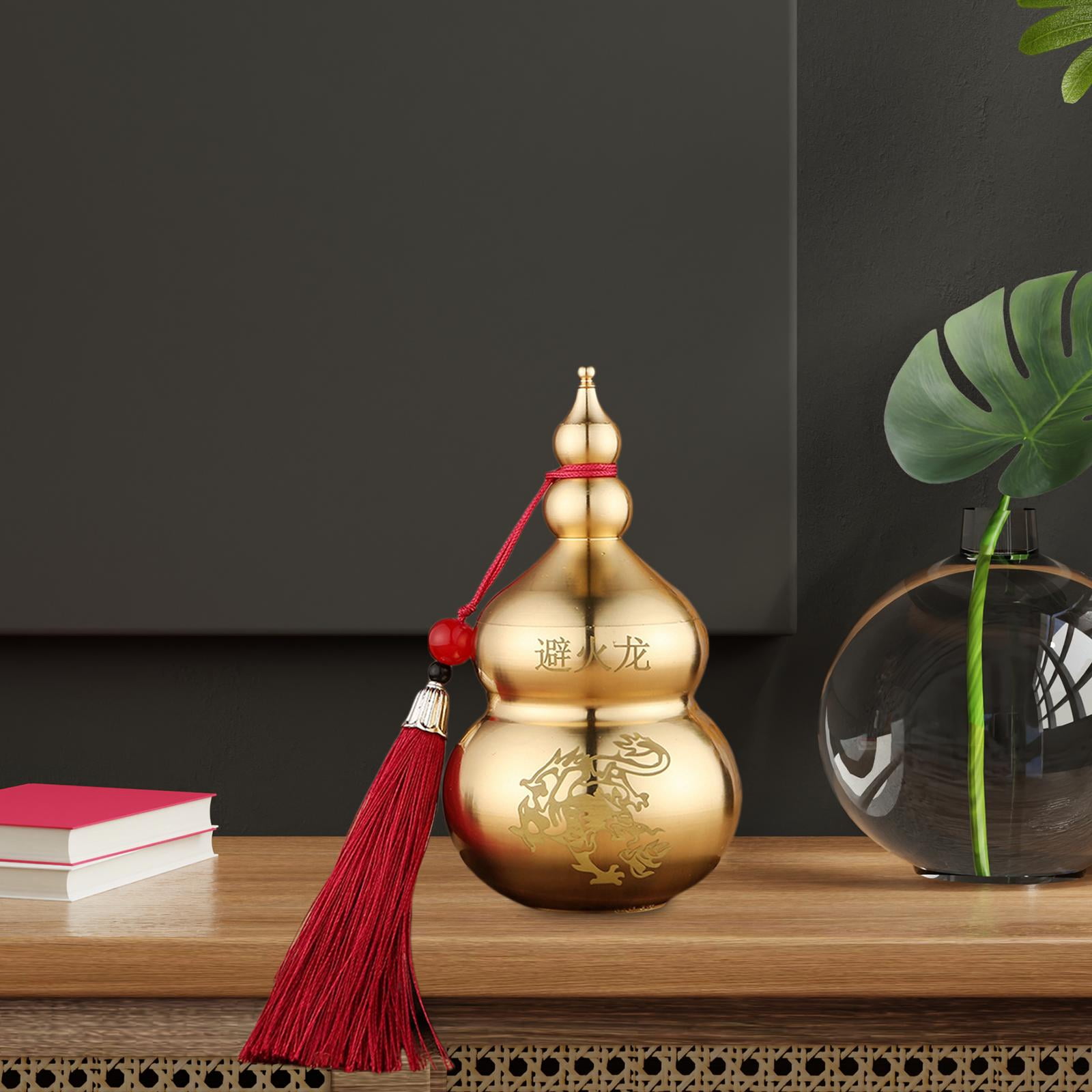 Antique Chinese Copper Gourd Decoration Open Lid Crafts for Bookshelf ...