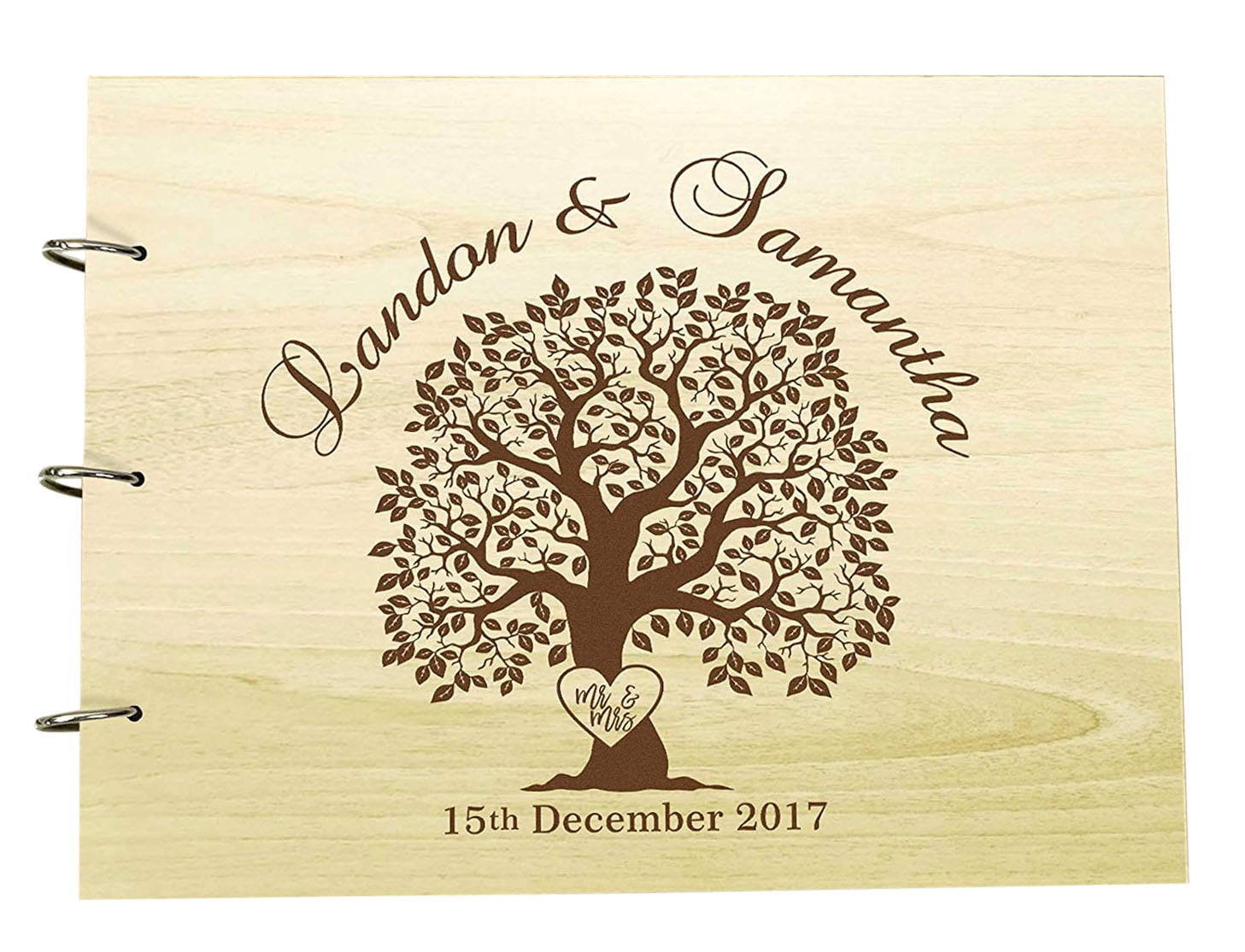 Mr And Mrs Personalized Name And Date Wedding Tree Guest Book Photo ...