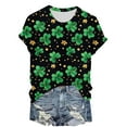 Inverlee Womens St Patricks Day Tshirts Plus Size Four Leaf Clover
