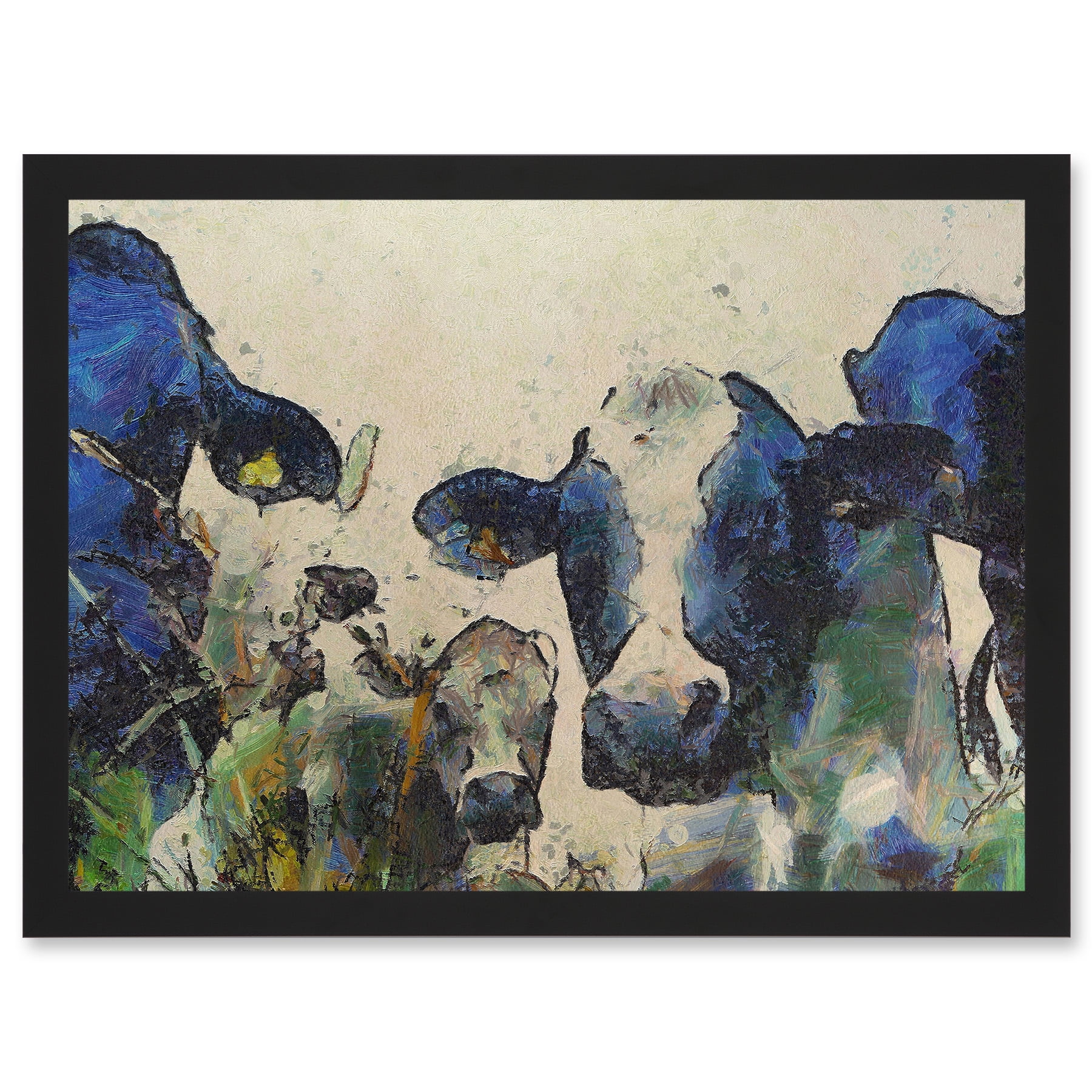 Nature Cow Cattle Farm Animal Artwork Framed Wall Art Print A4 ...