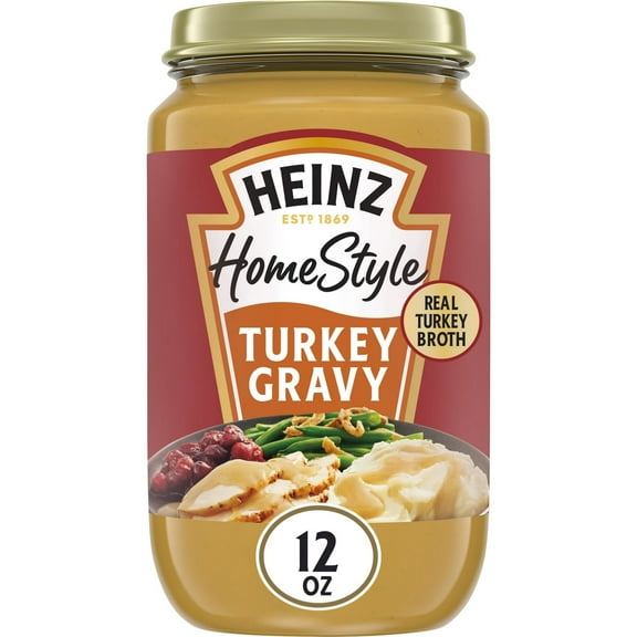 Heinz Brown Gravy 12 oz Jar with Real Broth, Thick and Creamy, Classic ...
