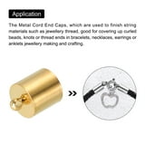 100Pcs Cord End Caps 2mm End Cap Barrel Beads Kumihimo End Caps Brass ...
