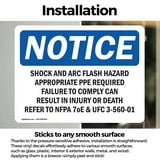 (2 Pack) Shock And Arc Flash Hazard Appropriate PPE OSHA Notice Sign ...
