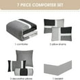Nanshing Disan 7-Piece Grey/Black Modern Geometric Comforter Set, Queen ...